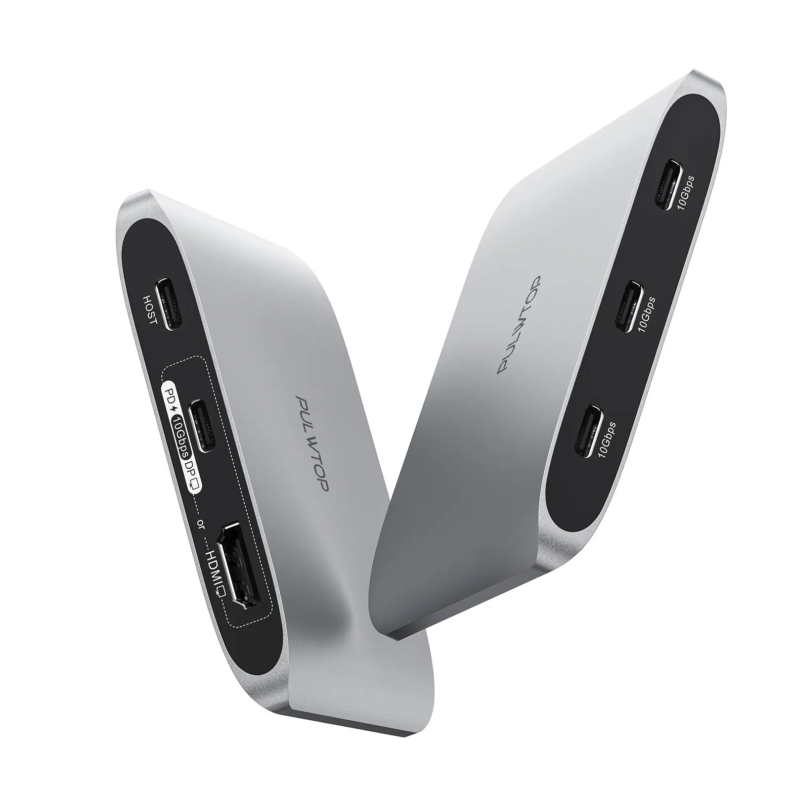 PULWTOP 6-in-1 USB C Hub with 4K HDMI, Full-Featured USB-C (100W PD+10